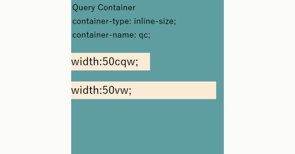 コンテナクエリーのcqwの使い方